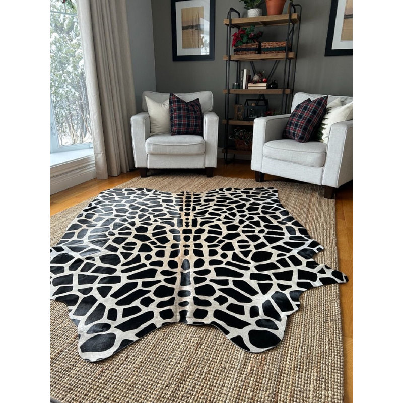 Dakota Fields Handmade Giraffe Print Cowhide Rug | Wayfair