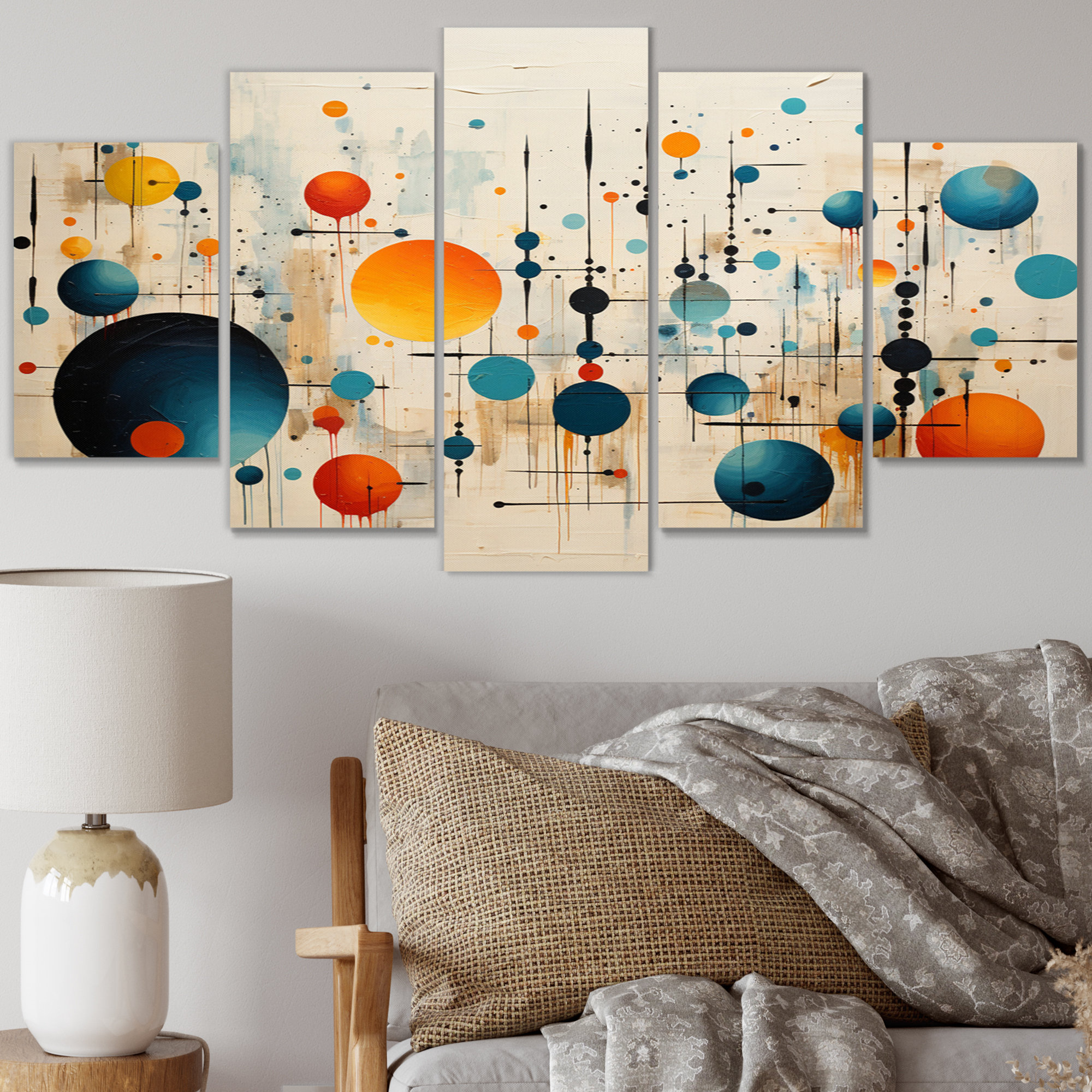 Ivy Bronx Green Beige Mid Century Abstract Retro III - Mid-Century ...