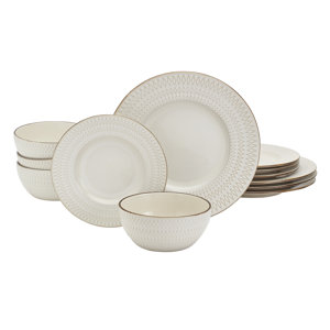 Tabletops Gallery Embossed Dinnerware Tabletops Gallery 12PC Set ...