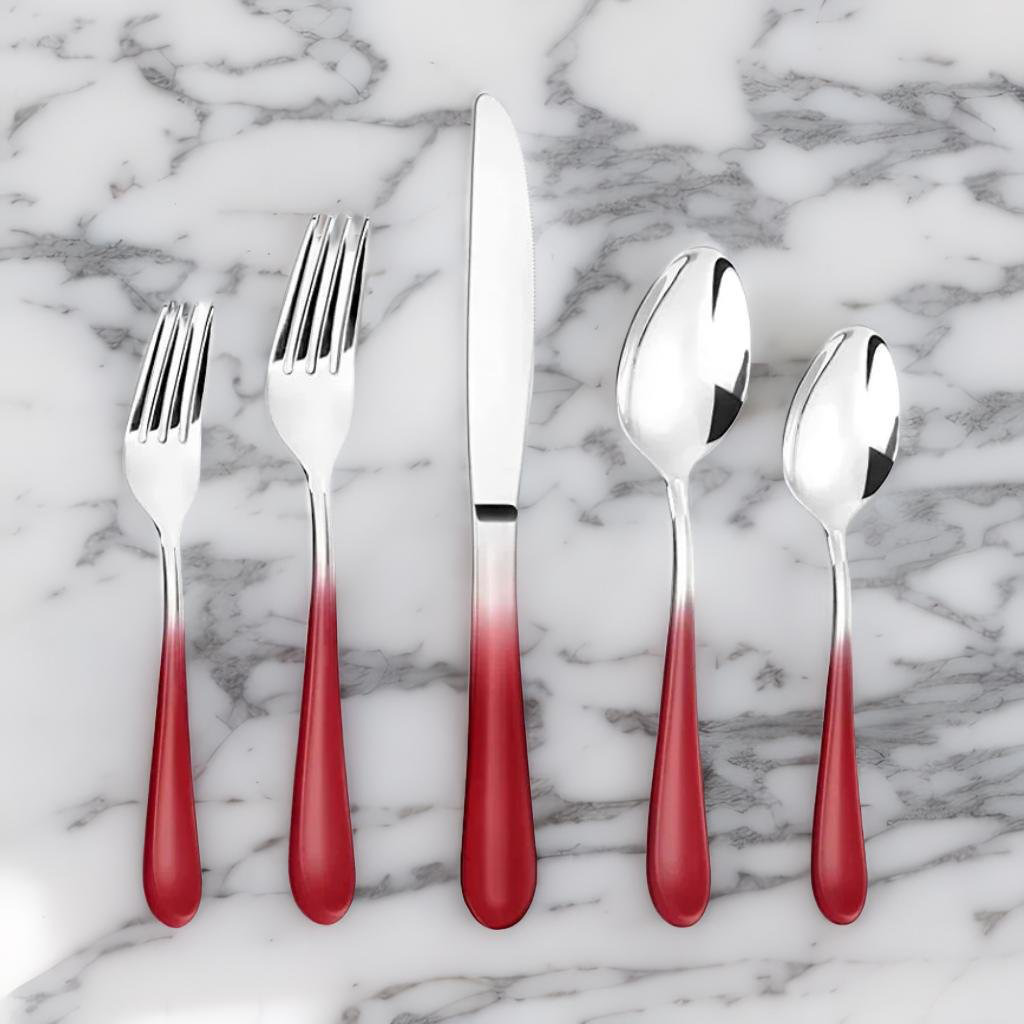 Ivy Bronx Gradient Stainless Steel Flatware Set, 20 Piece Flatware ...