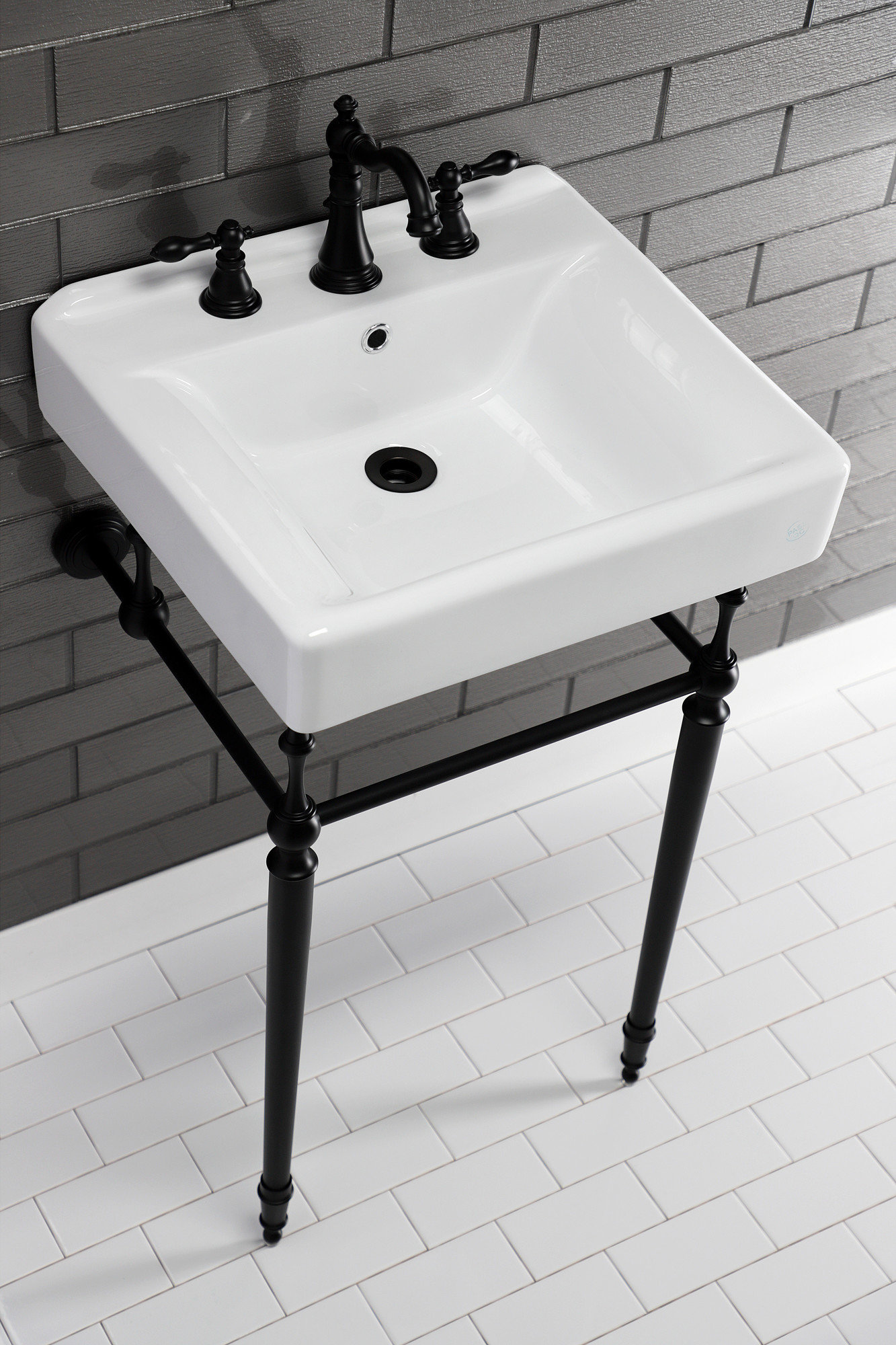 Kingston Brass Concord 20-Inch Ceramic Console Sink Basin (8-Inch, 3 ...