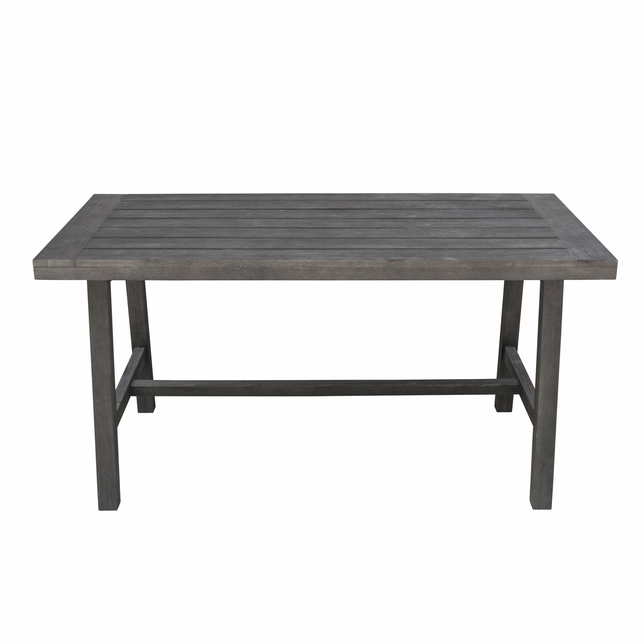 Gracie Oaks Dark Grey Dining Table With Leg Support | Wayfair