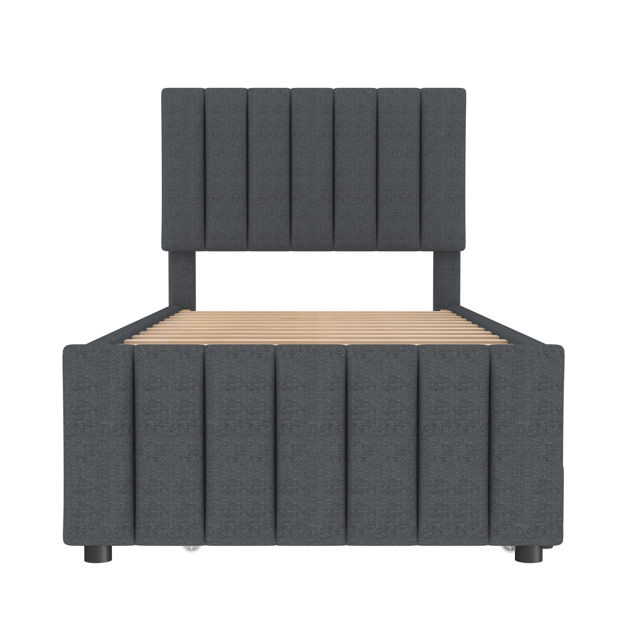 Latitude Run® Twin Size Upholstered Platform Bed With Trundle And