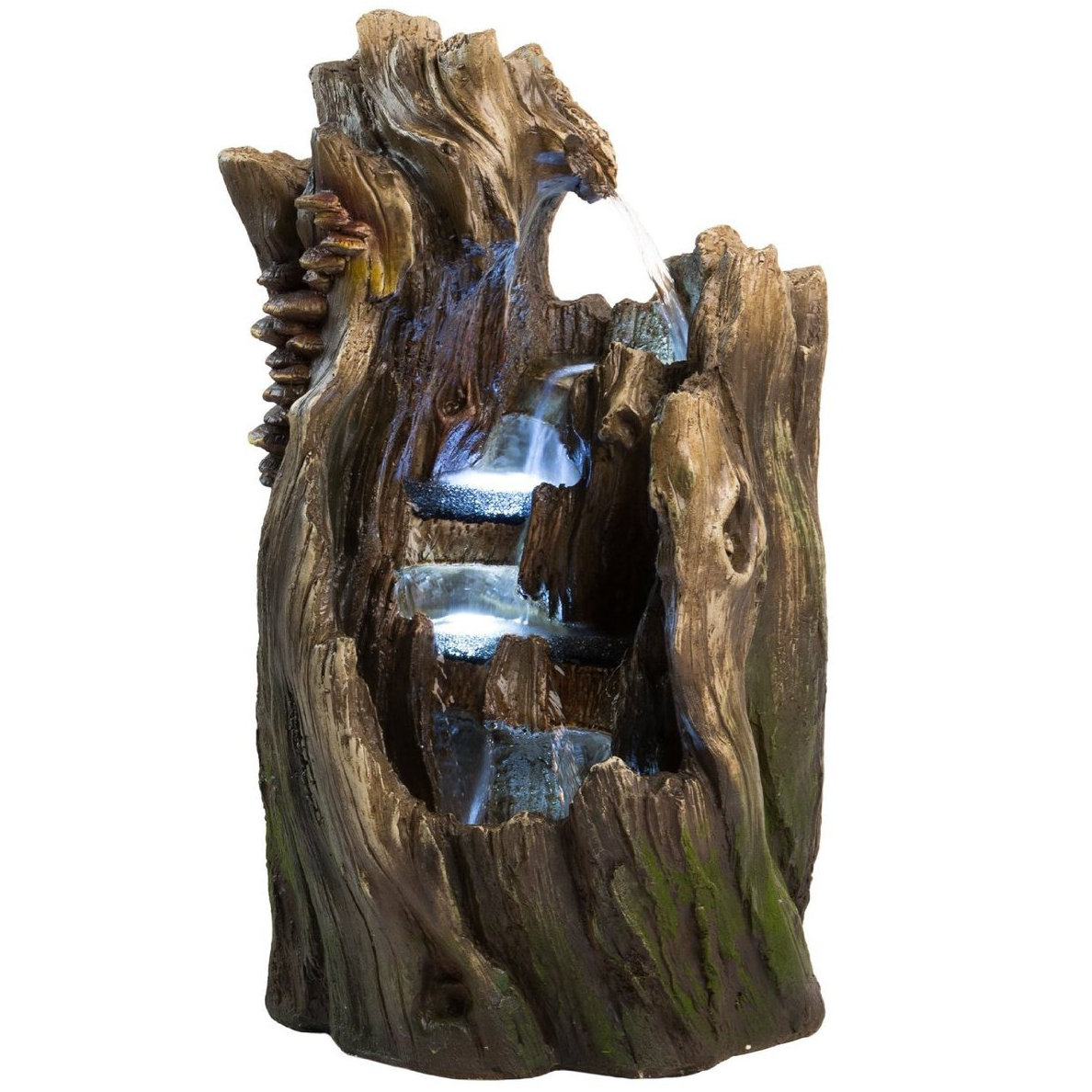 Harmony Fountains Rain Forest Log Garden Resin/Fiberglass Fountain with ...