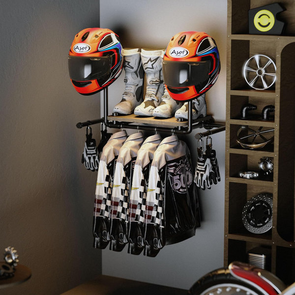 Williston Forge Motorcycle Helmet Holder Wall Mount, Helmet Stand With ...