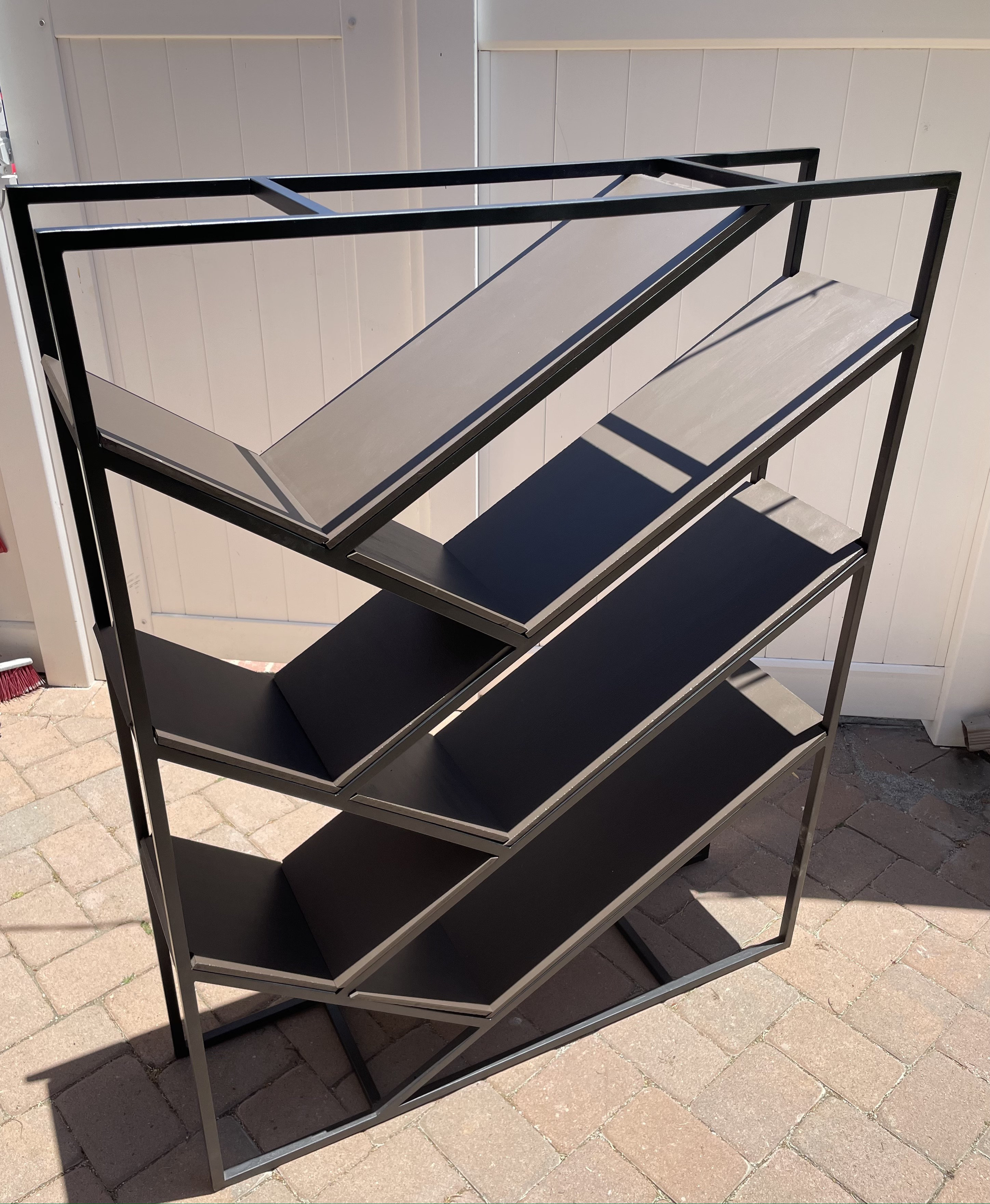 DECORFIT 60" H x 36" W Angled Modern Bookcase 7 Shelves Home Office ...