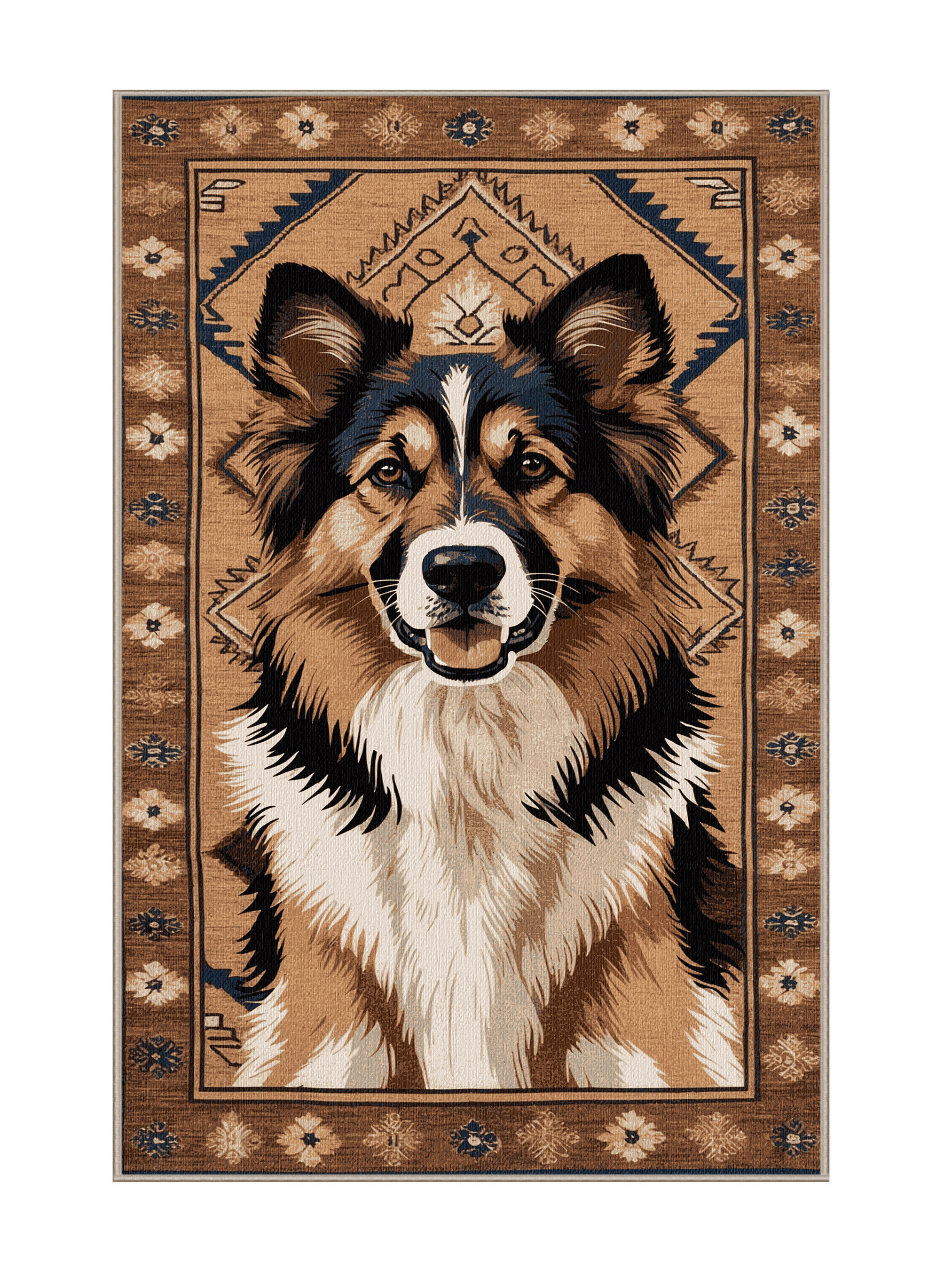 One Allium Way® Washable Central Asian Shepherd Dog Dogs Area Rug | Wayfair