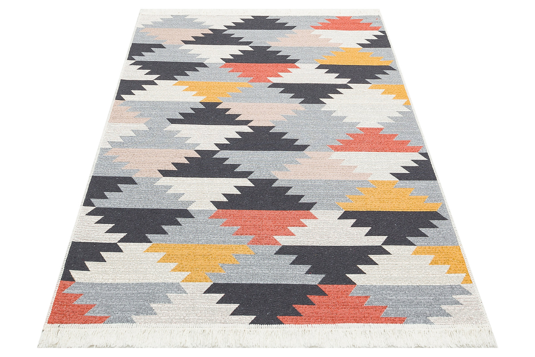 Lofy Perchtoldsdorf Beige Geometric Cotton Machine Made Area Rug__Shape ...