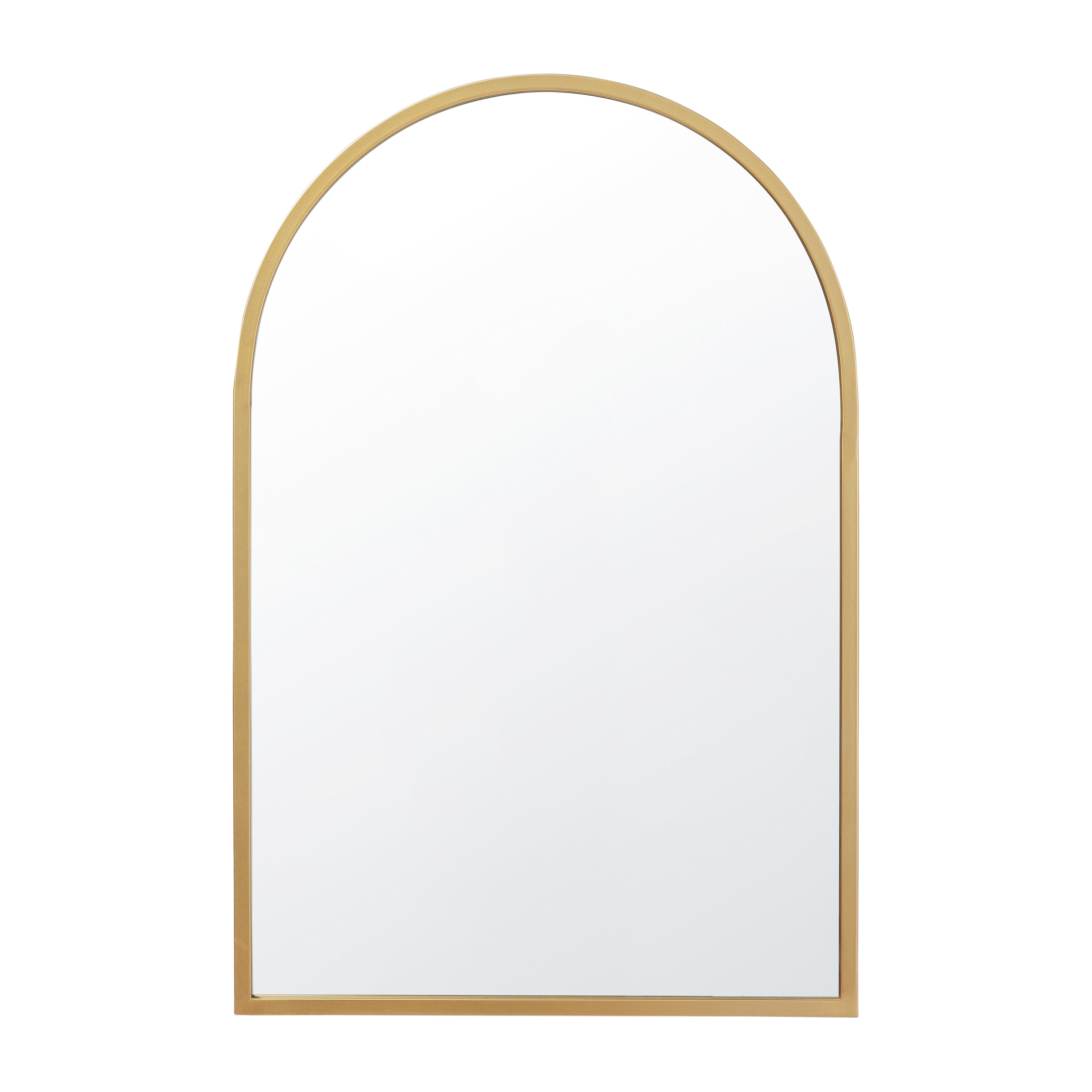 Ebern Designs Mila Wall Mount Arched Mirror with Slim Metal Frame ...