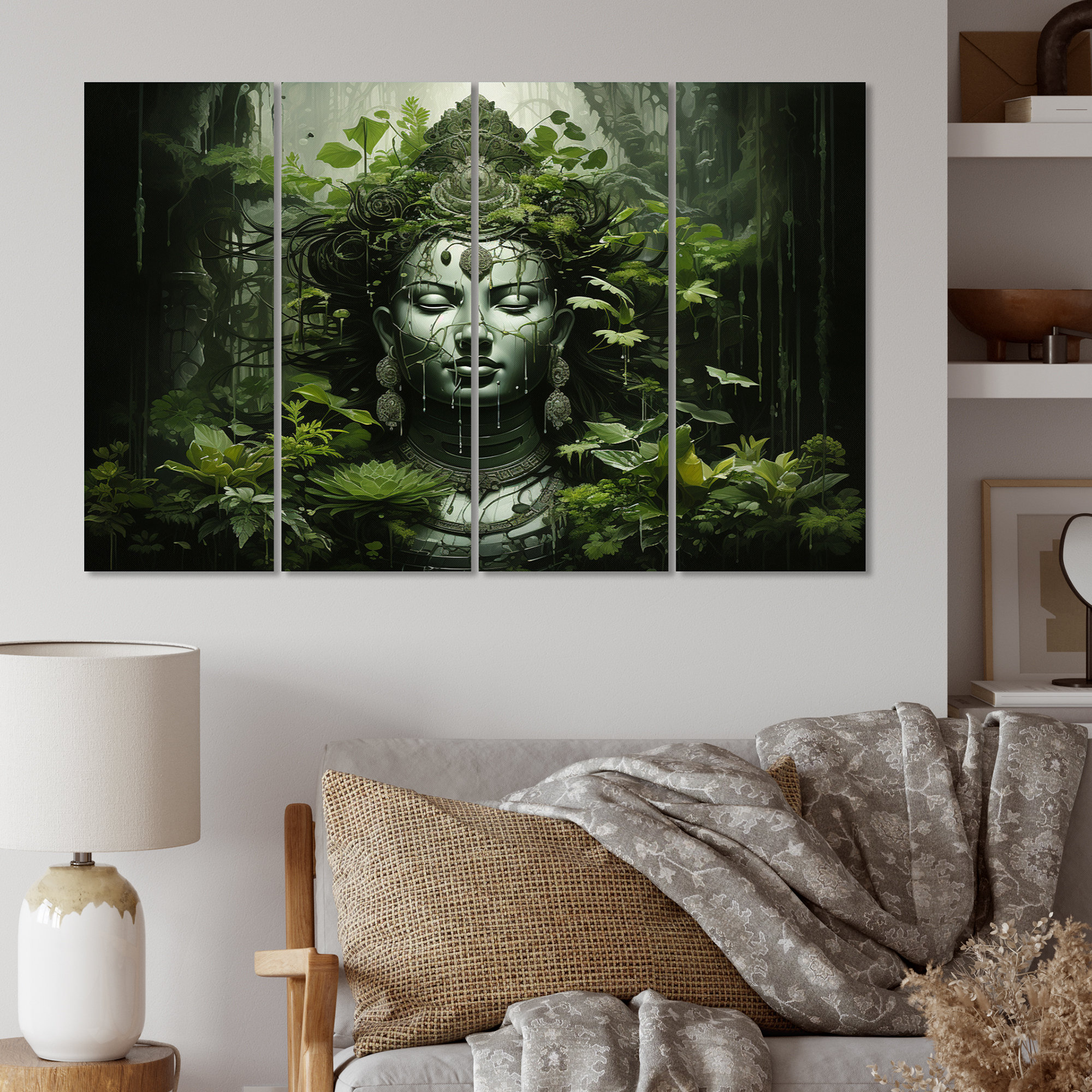 Design Art Buddhism Sacred Mantra II - Spiritual Wall Art Living Room ...