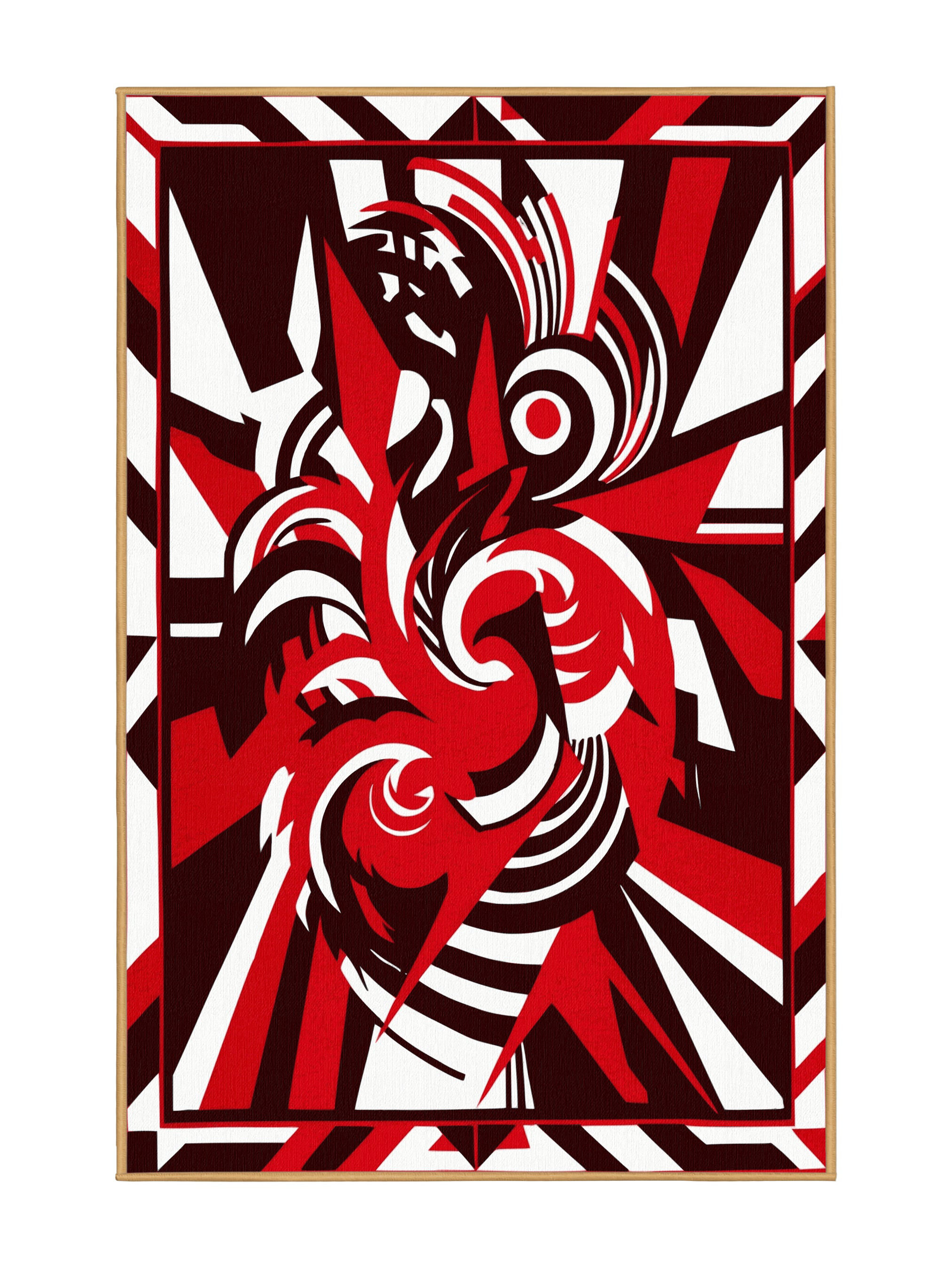 Wrought Studio™ Crimson Eclipse Rug | Wayfair