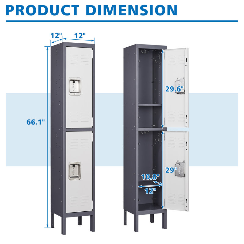 Steelcube Metal Locker 2 Doors Employees Locker Storage Cabinet ...