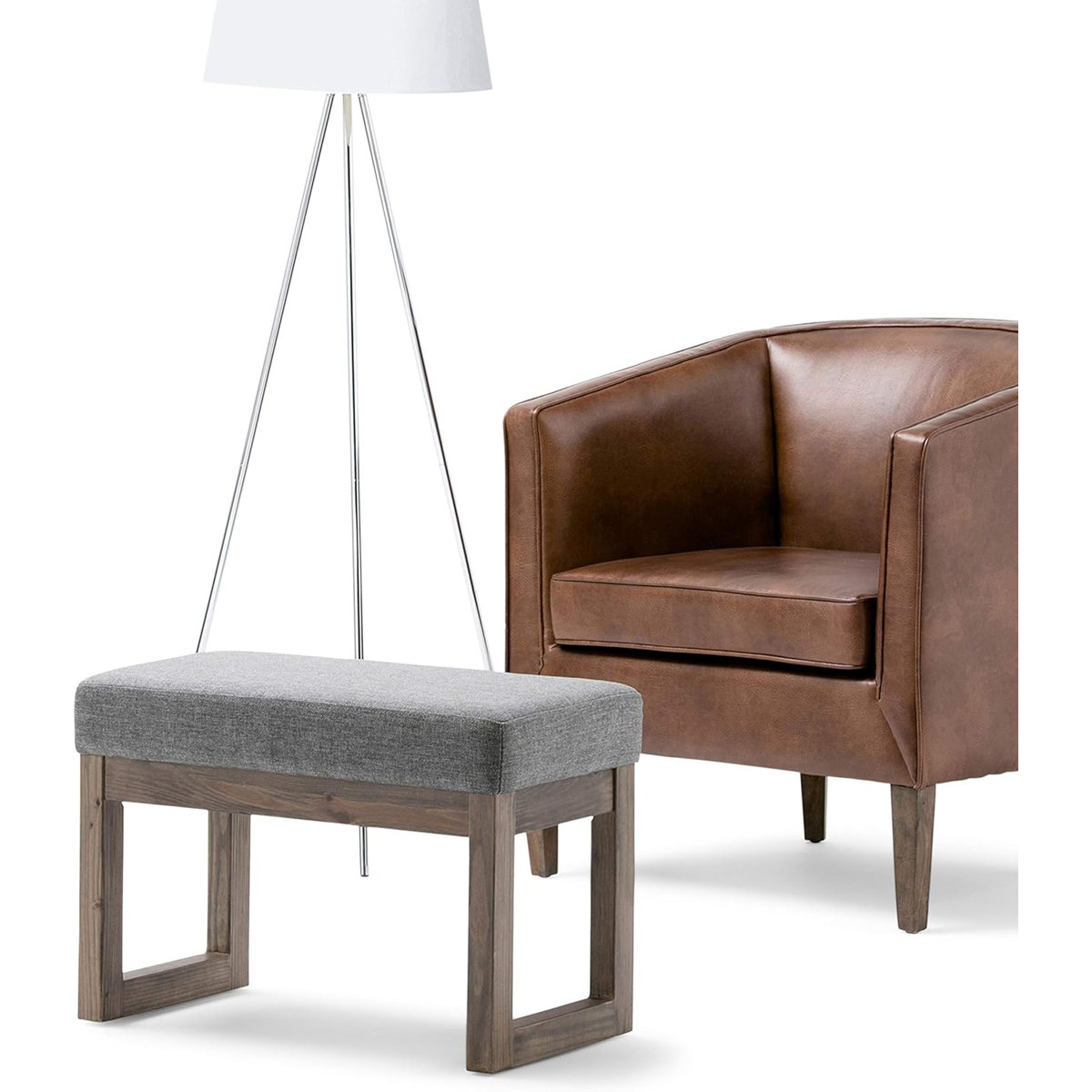 Gracie Oaks 27 Inch Wide Contemporary Rectangle Footstool Ottoman Bench ...