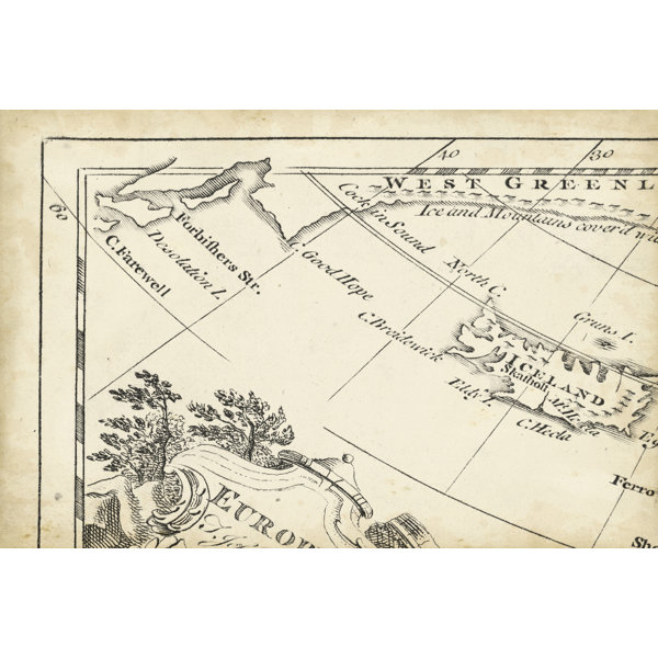 Longshore Tides Map Of Europe Grid I by T. Jeffreys - Wrapped Canvas ...