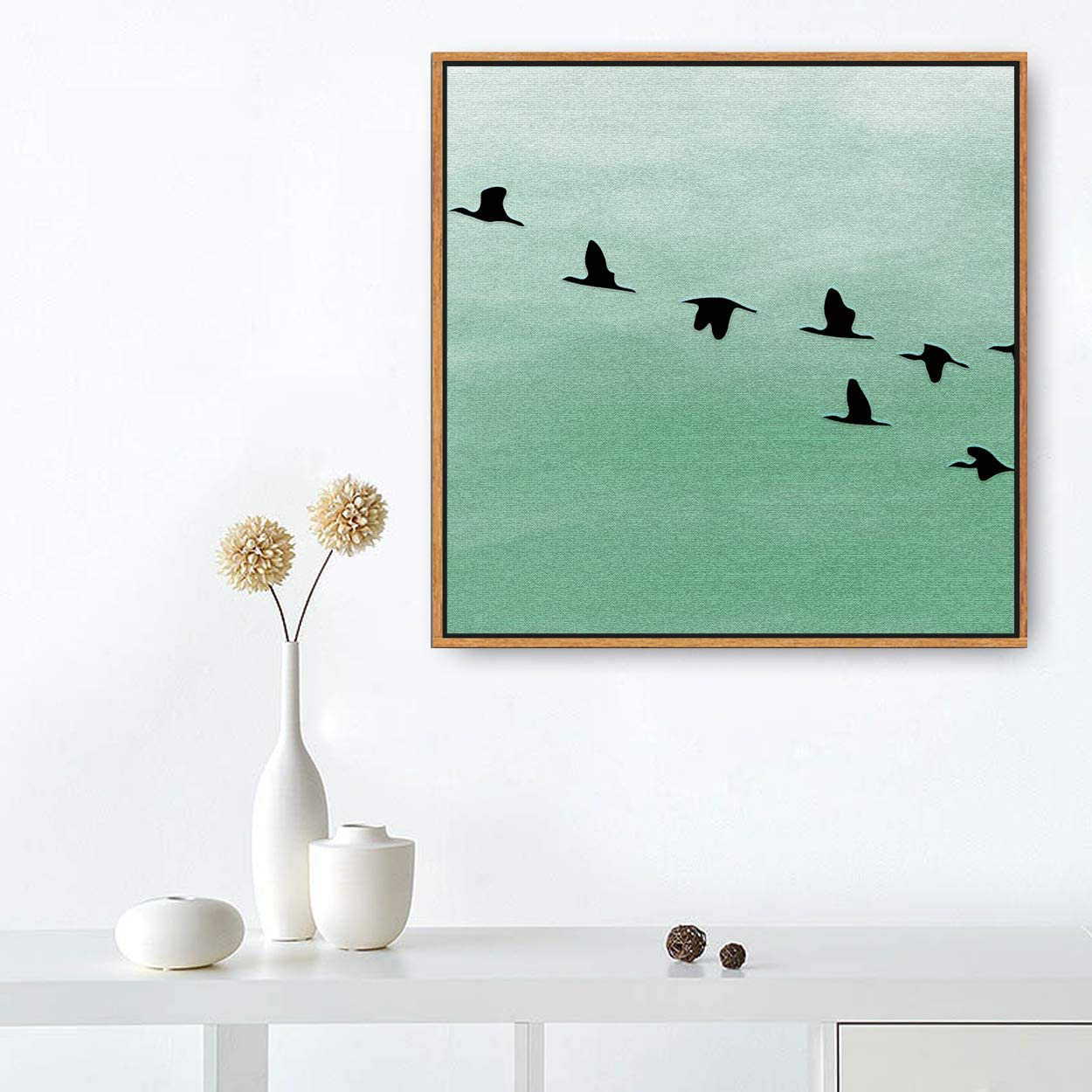 IDEA4WALL Bird Animals Floater Frame Painting Print in Canvas | Wayfair