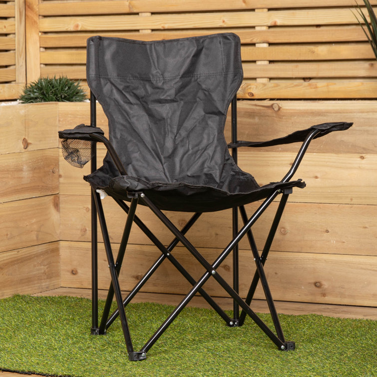 Samuel Alexander Outdoor Black Lightweight Foldable Canvas Chair With ...