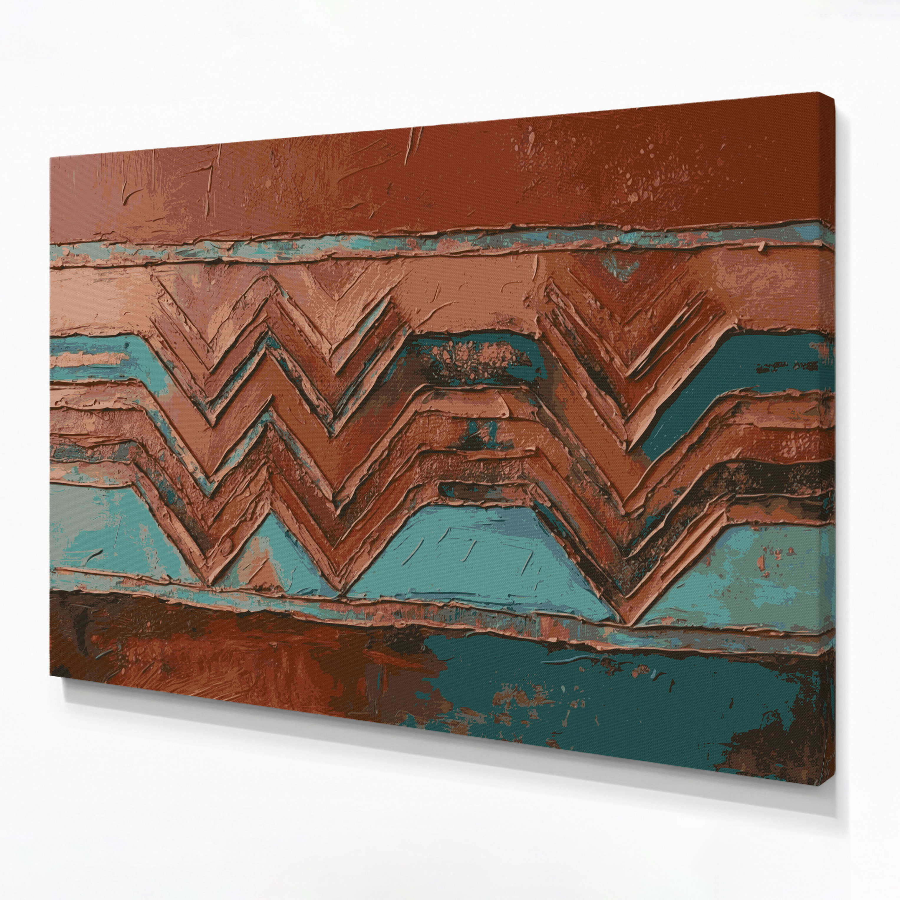 Dakota Fields Southwestern Patterns Navajo Chevron 218 Brown Canvas ...