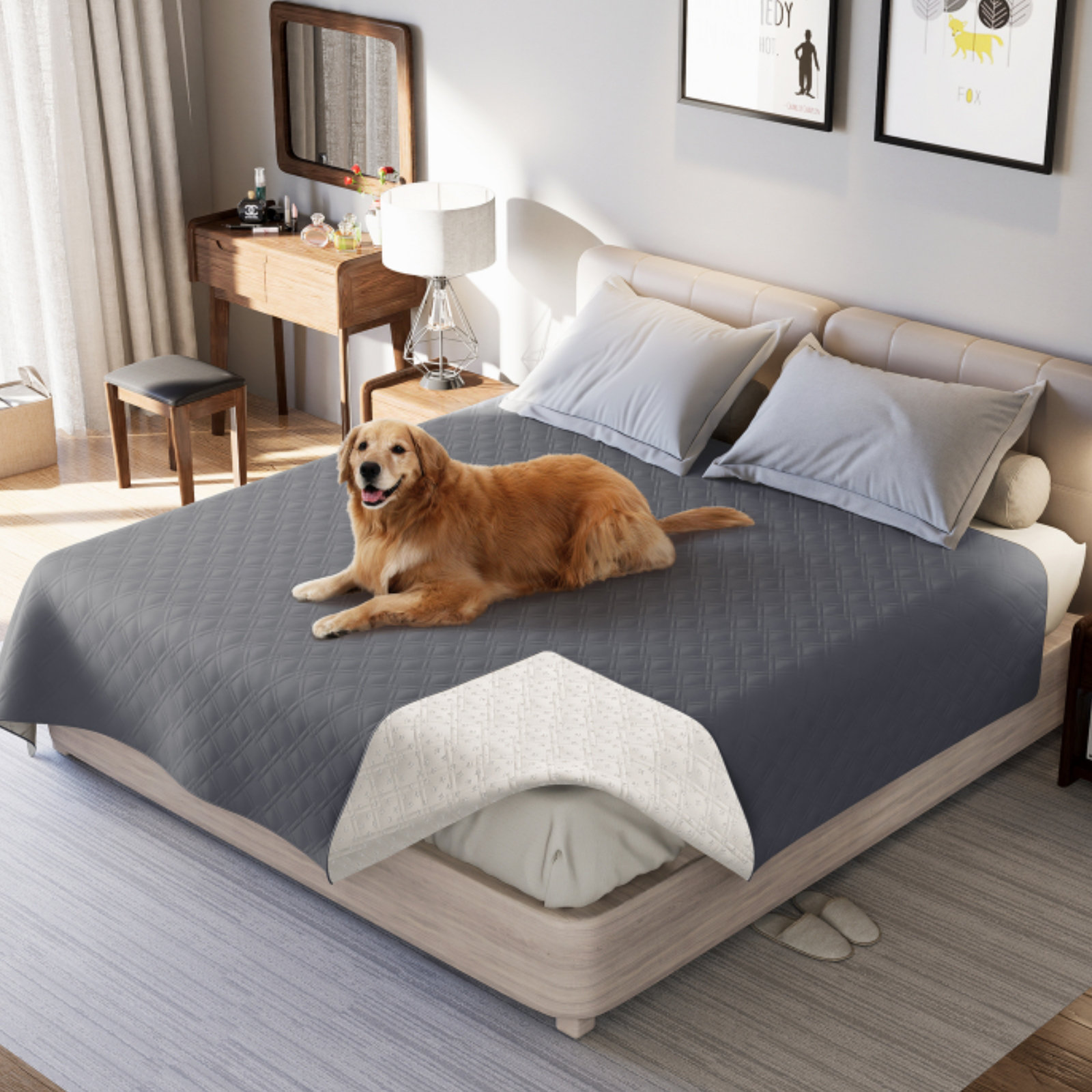 Tucker Murphy Pet™ Waterproof Quilted Dog Bed Cover Protector | Wayfair