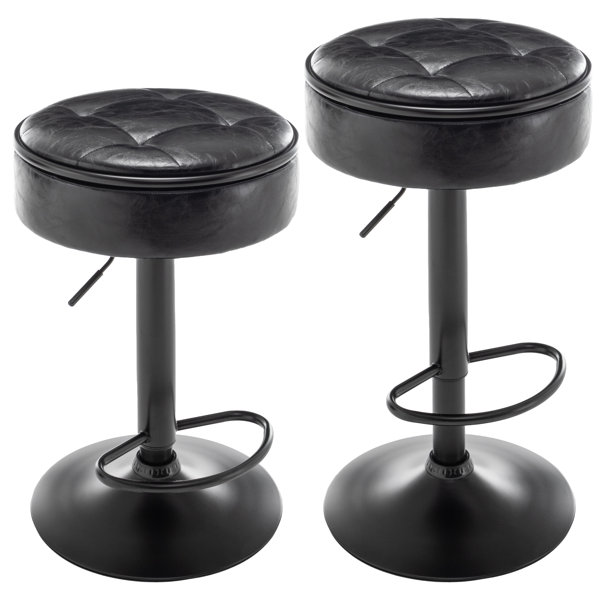17 Stories Efrosina Swivel Upholstered Adjustable Height Counter Stool ...