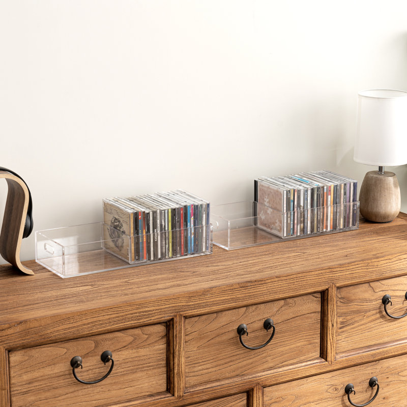Ebern Designs 2 Piece Acrylic Media Cd Storage Rack | Wayfair