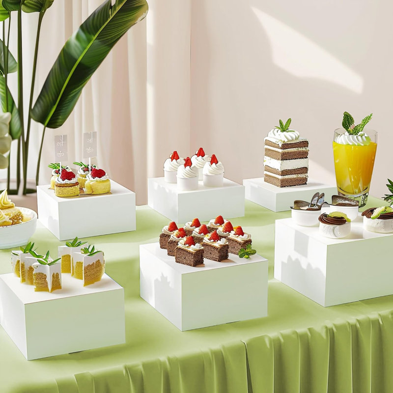 MODVAT 6Pcs Acrylic Square Cube Display Base Buffet Risers | Wayfair