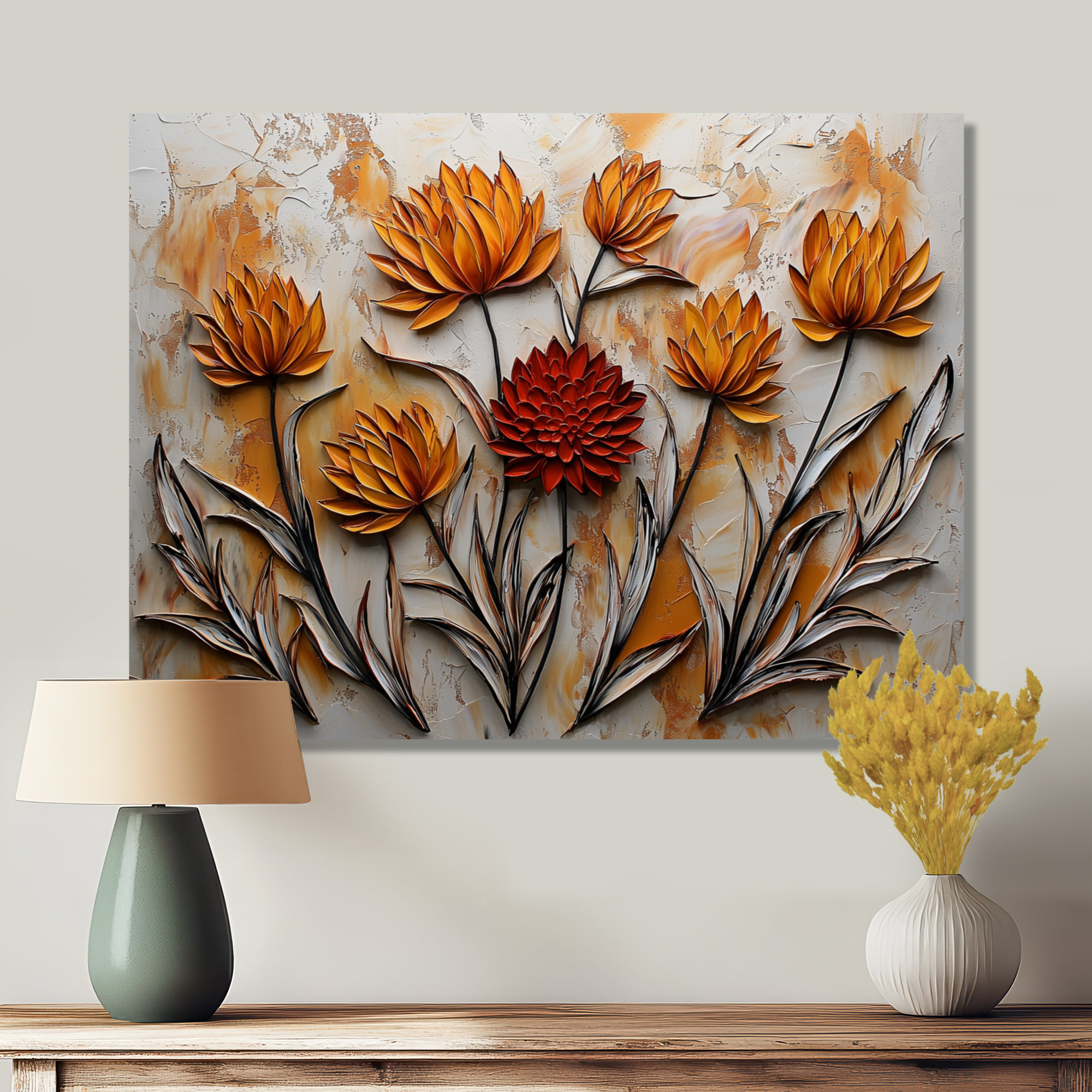 Lark Manor™ Isabellah White Orange Sunset Thistle Song Harmony II ...