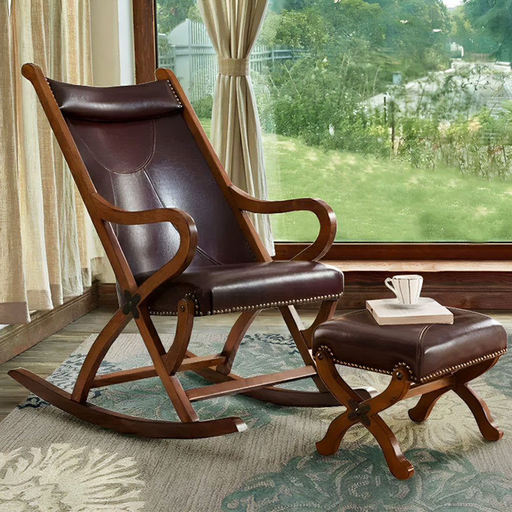 ChairVogue Solid Wood Retro Rocking Chair Rocking Chair | Wayfair