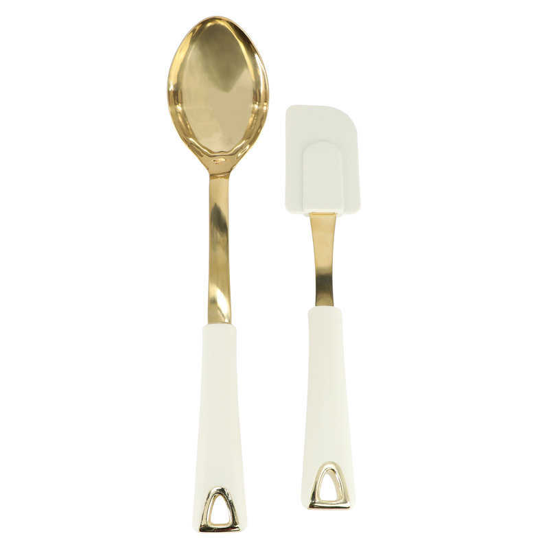 Martha Stewart Lockton 2 Piece Stainless Steel Scraper and Spoon ...