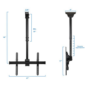 Mount-It! Full Motion Height Adjustable Ceiling TV Mount Bracket | Fits ...