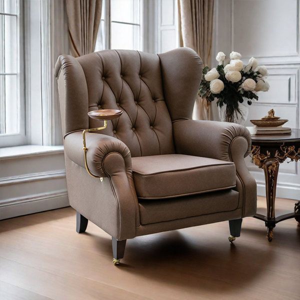 Canora Grey Shellby Faux Leather Wingback Chair - Wayfair Canada