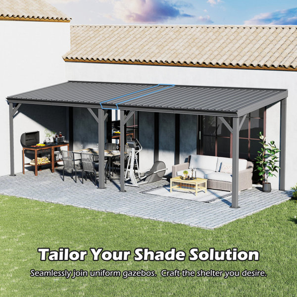Domi Louvered Wall Mount Gazebo Connector Kit - Steel, Rustproof, Easy ...
