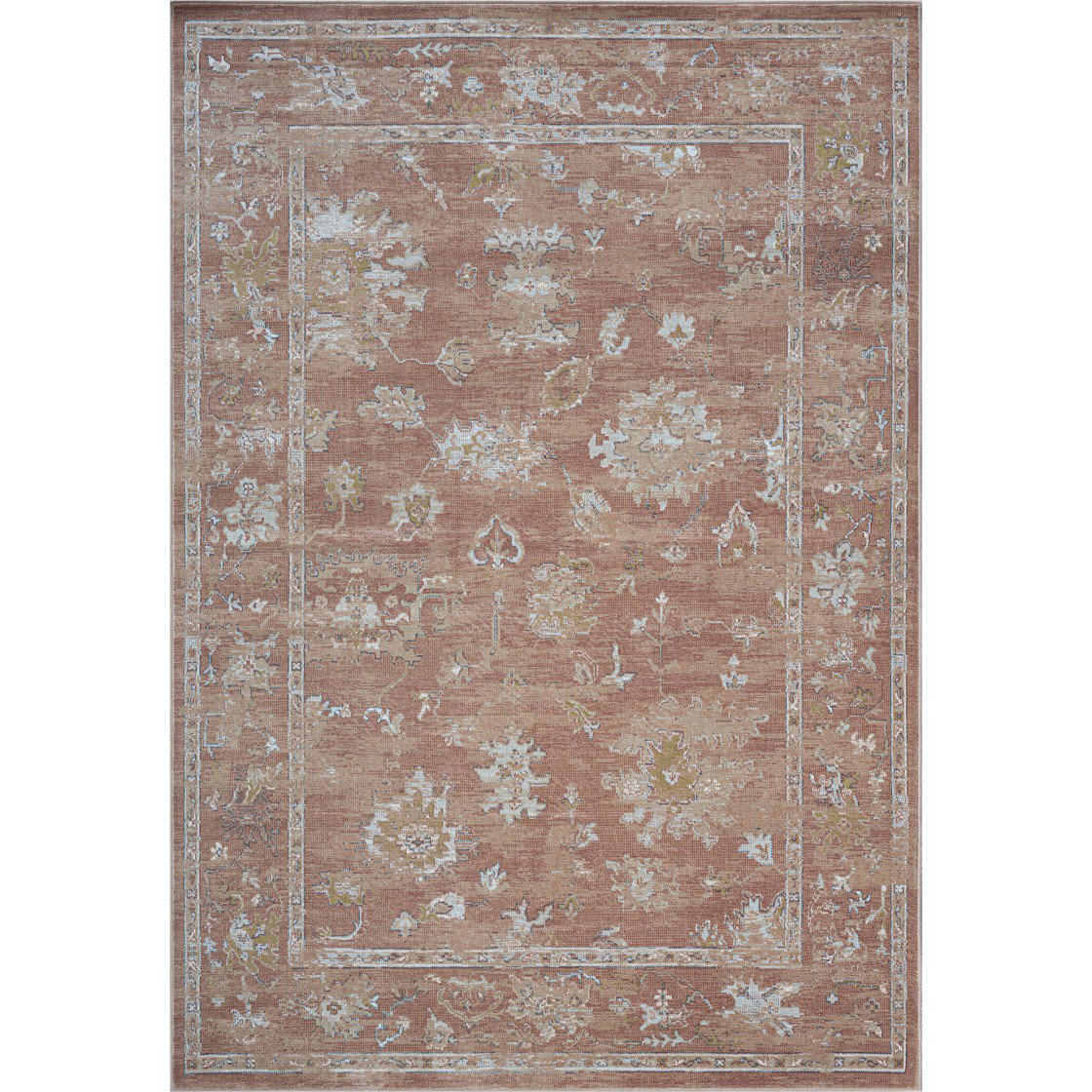 Hokku Designs Tapis en viscose Eno Elmina rouille, beige, ivoire et ...