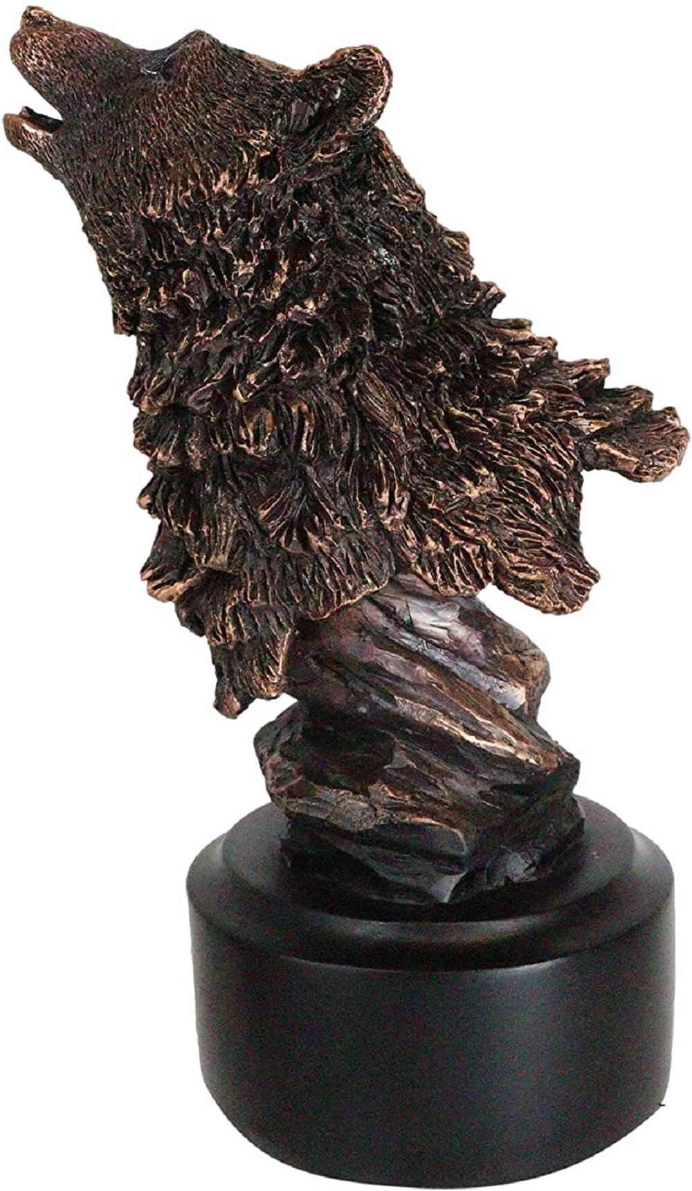 Trinx Jonesha Woodlands Howling Alpha Wolf Head Bust Statue | Wayfair