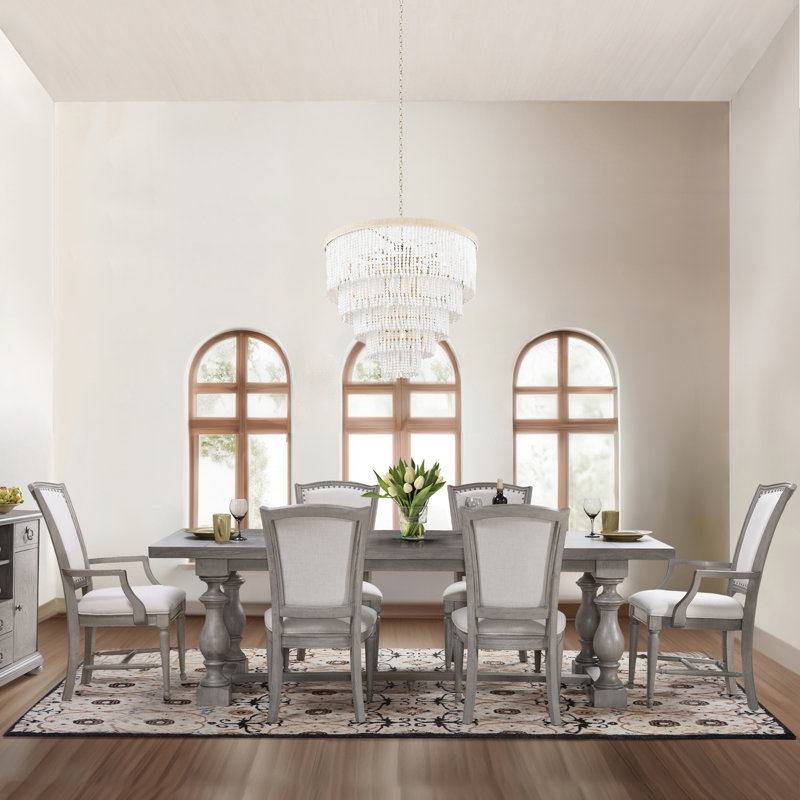 One Allium Way® 7 - Piece Solid Wood Trestle Dining Set | Wayfair