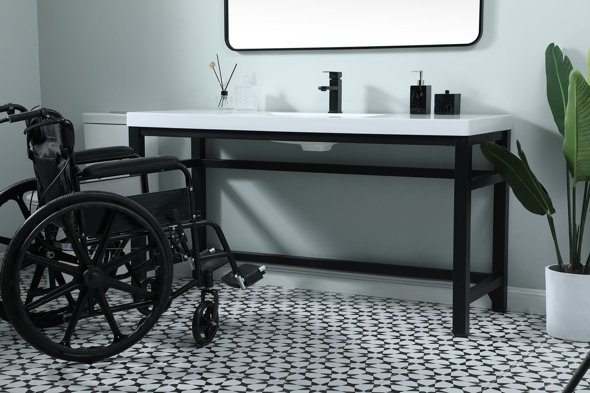 Elegant Kitchen and Bath ADA Compliant Single Bathroom Metal Vanity in ...