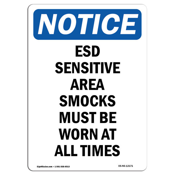 SignMission ESD Sensitive Area Smocks Must Sign | Wayfair