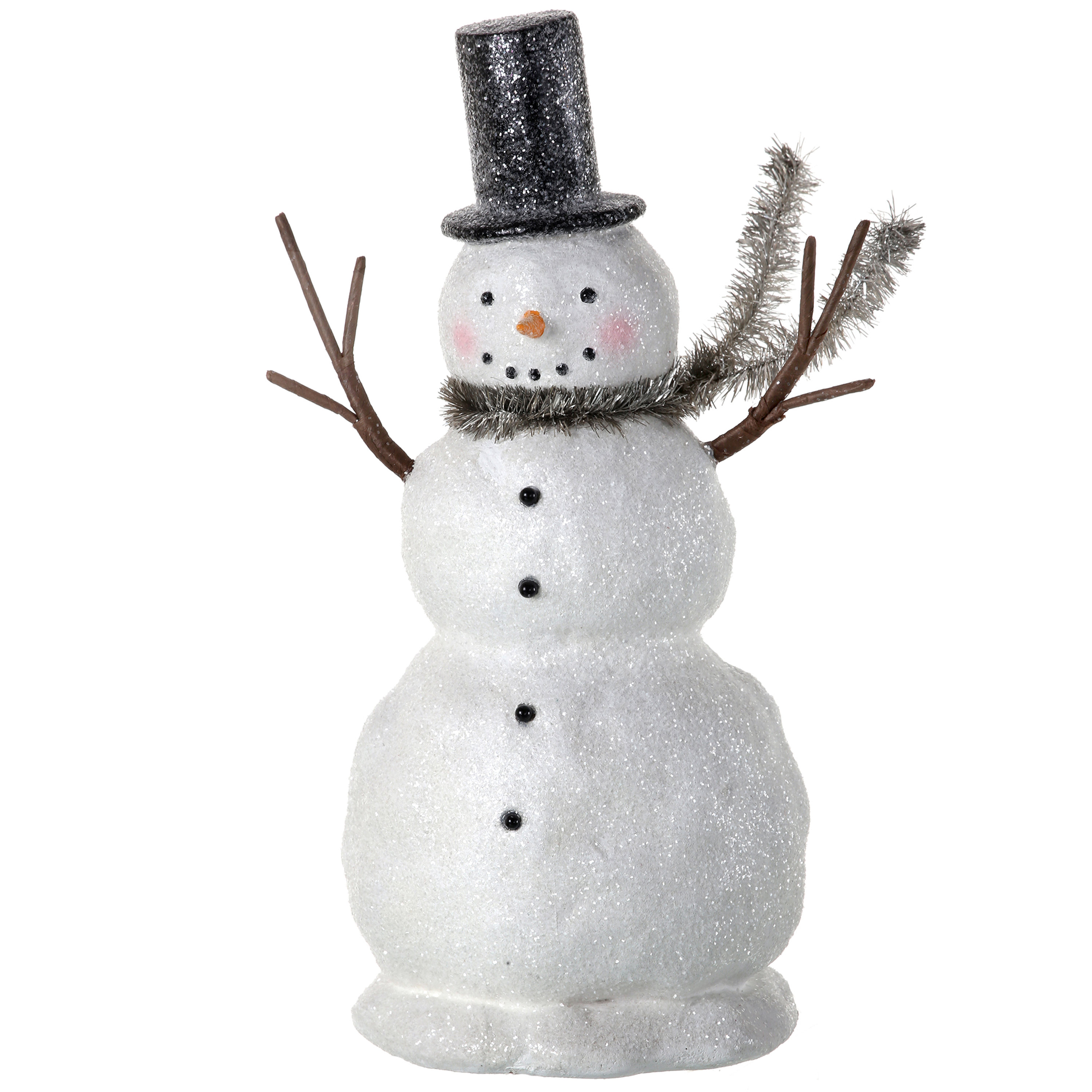Regency International 9.5"Paperpulp Frosty Retro Snowman With Twig Arms ...
