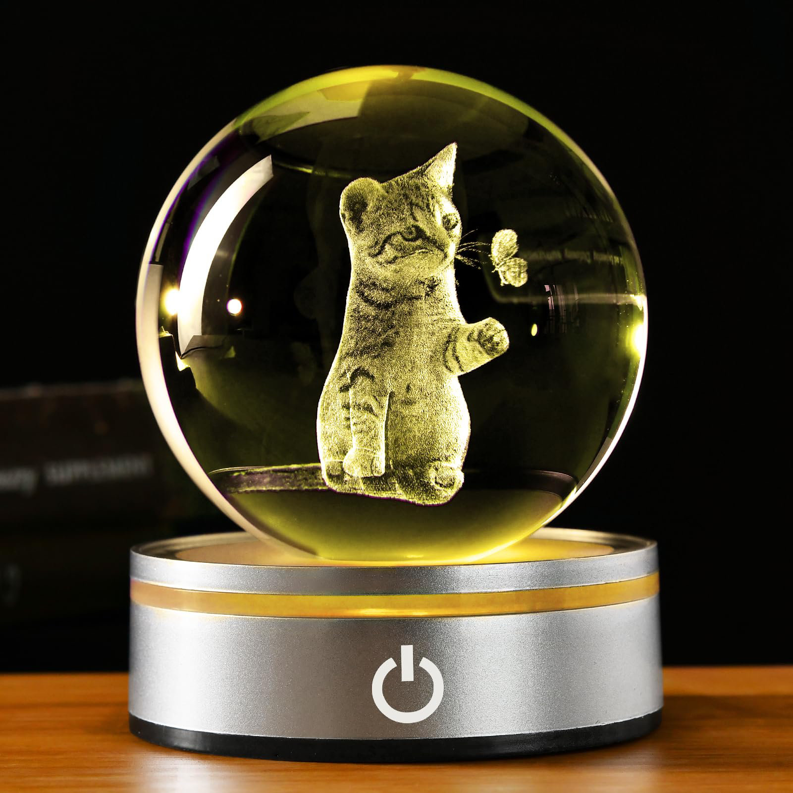tangmaikeji 3D Cat Crystal Ball Cat Lover Gifts For 3D Cat Figurines ...
