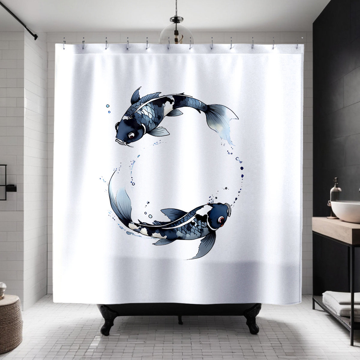 ULLI HOME Castello Koi Fish Shower Curtain - Wayfair Canada