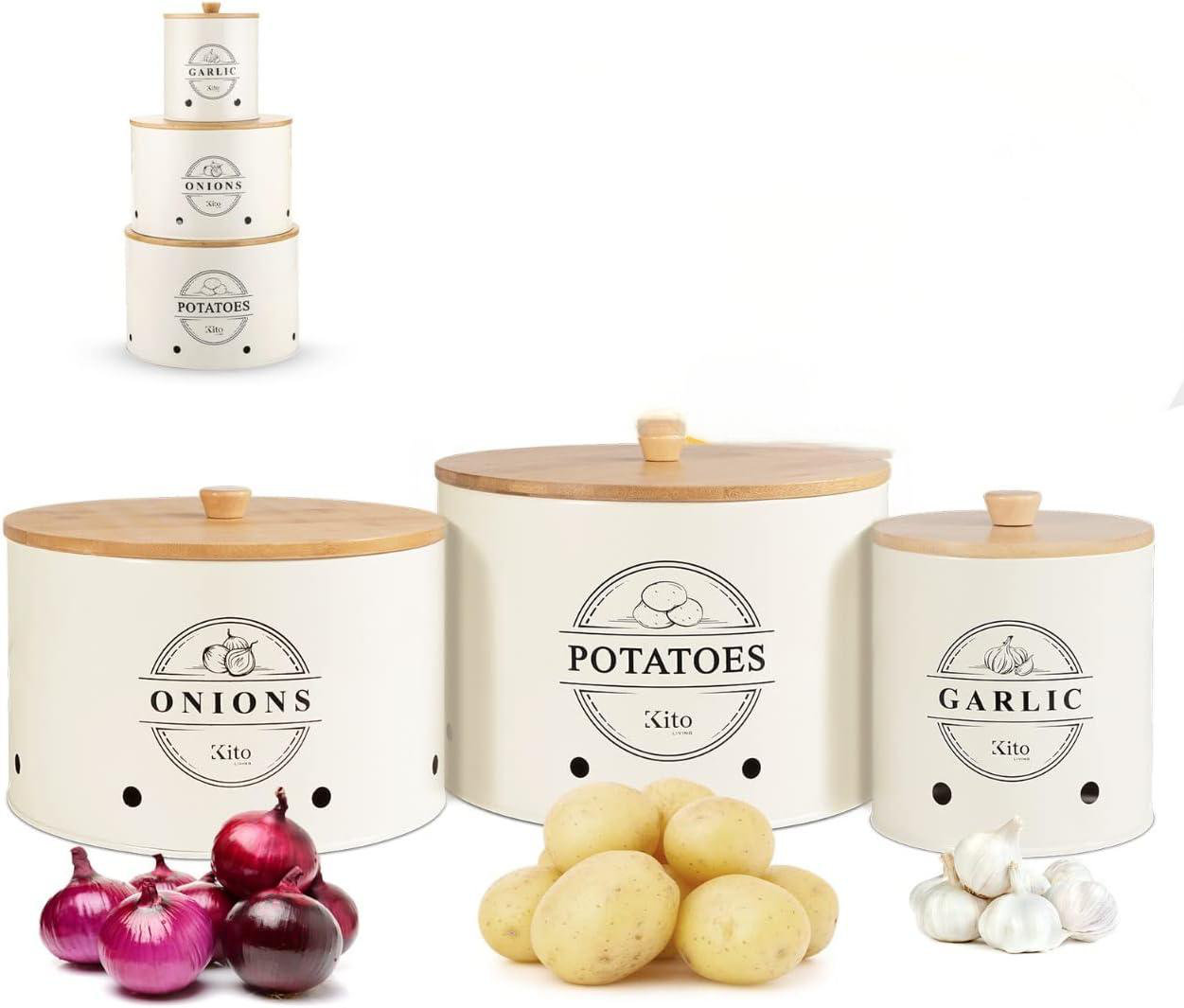 One Allium Way® Kitchen Counter Storage And Organization With Wooden ...