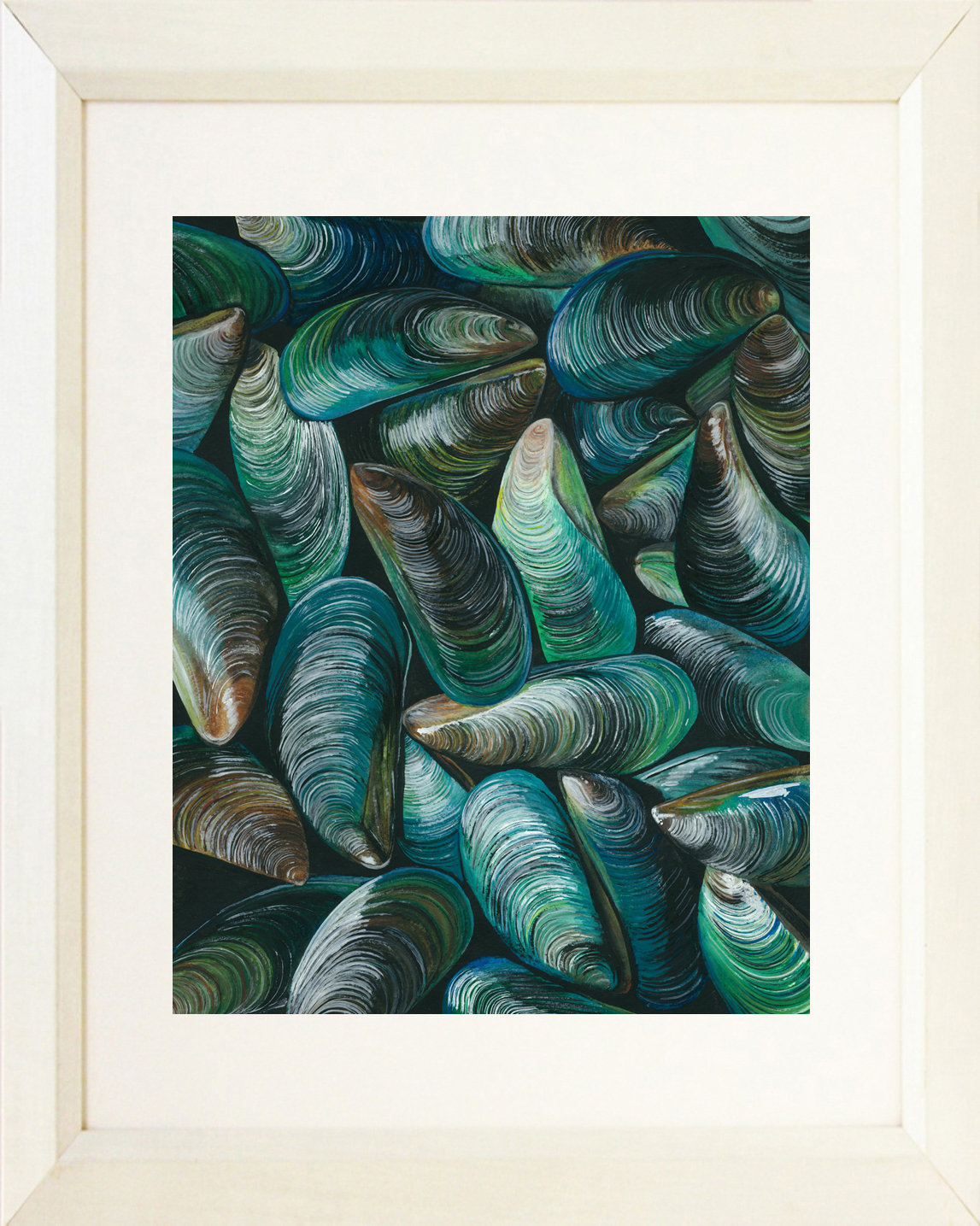 Highland Dunes 'Mussels' Framed Oil Painting Print | Wayfair
