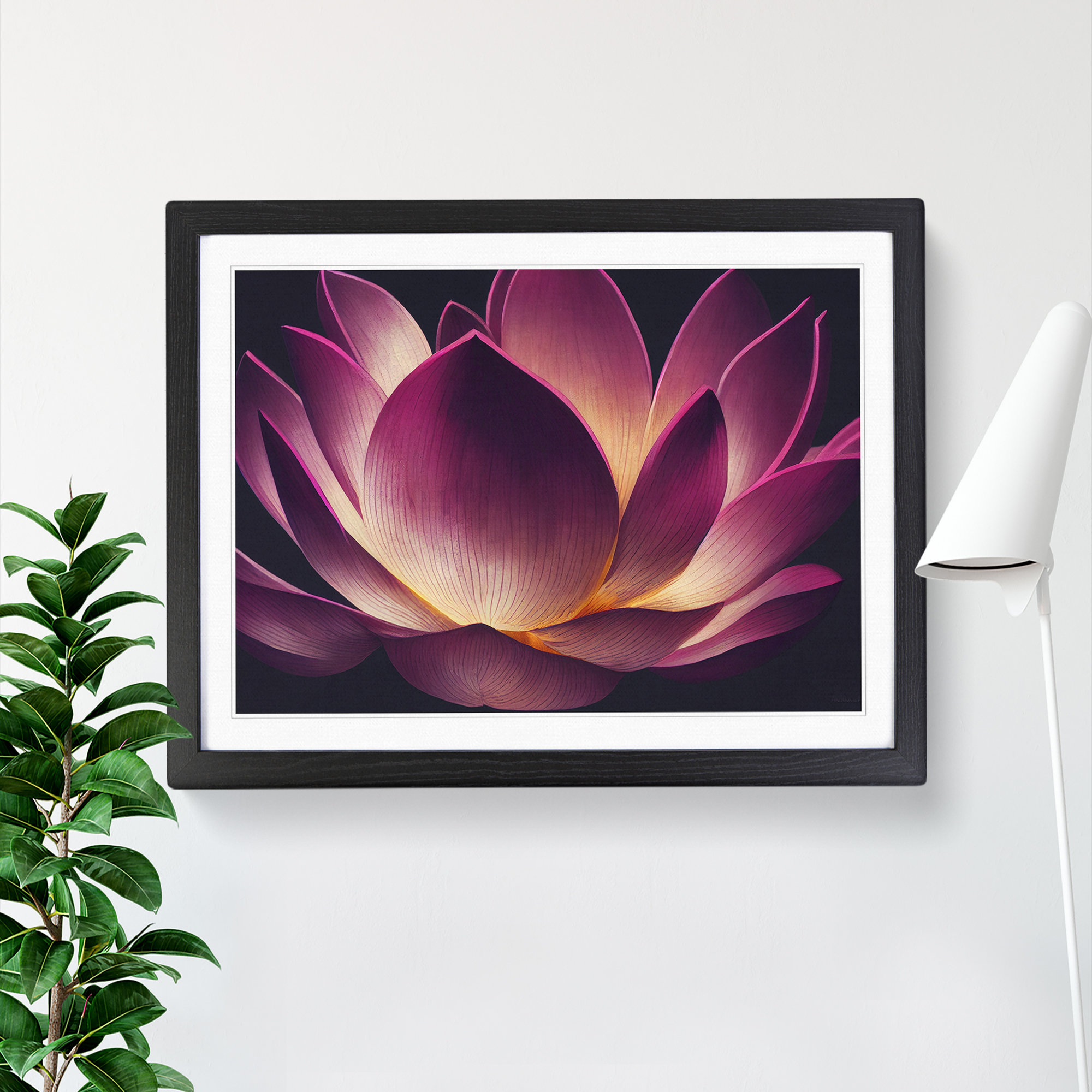 World Menagerie Awe Inspiring Lotus Flower - Picture Frame Graphic Art ...