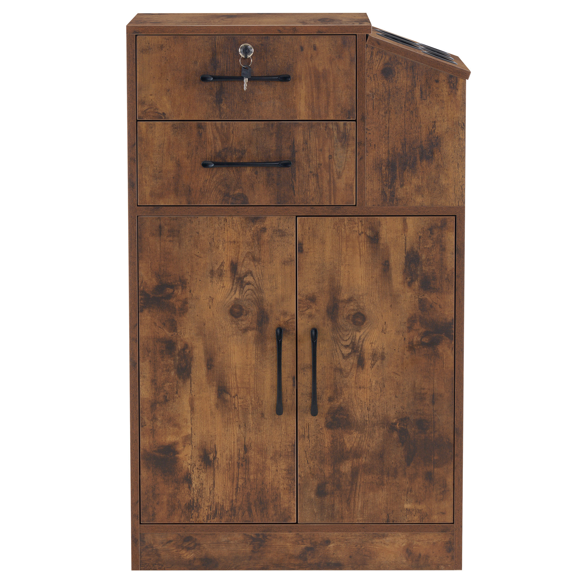 BarberPub Lockable Barber Tool Cabinet Beauty Salon Storage with ...