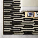 AllModern Wesler Geometric Hand Knotted Wool Dark Brown/Ivory Area Rug ...