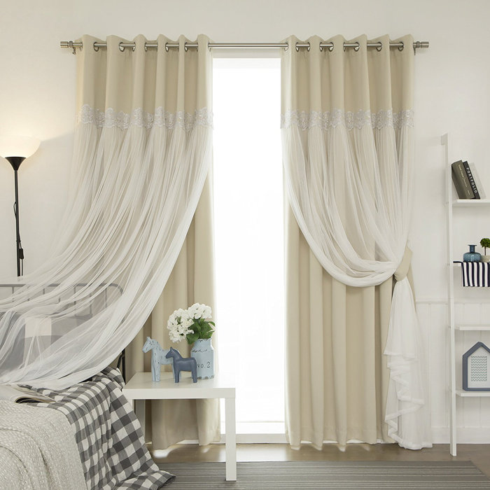 One Allium Way® Pauley Polyester Blackout Curtain Pair & Reviews | Wayfair