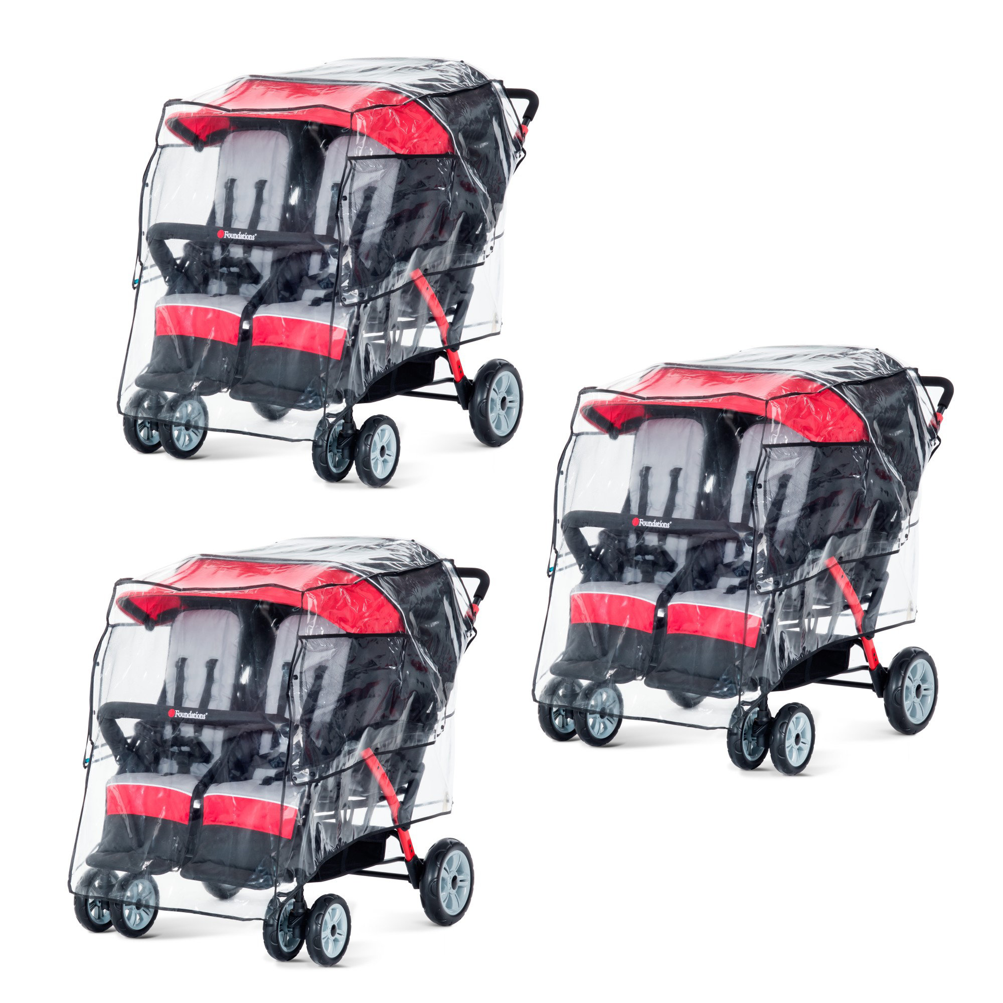 Gaggle Foundations 4-seat Quad Stroller Rain Cover 3 Pack, Easy To Use ...