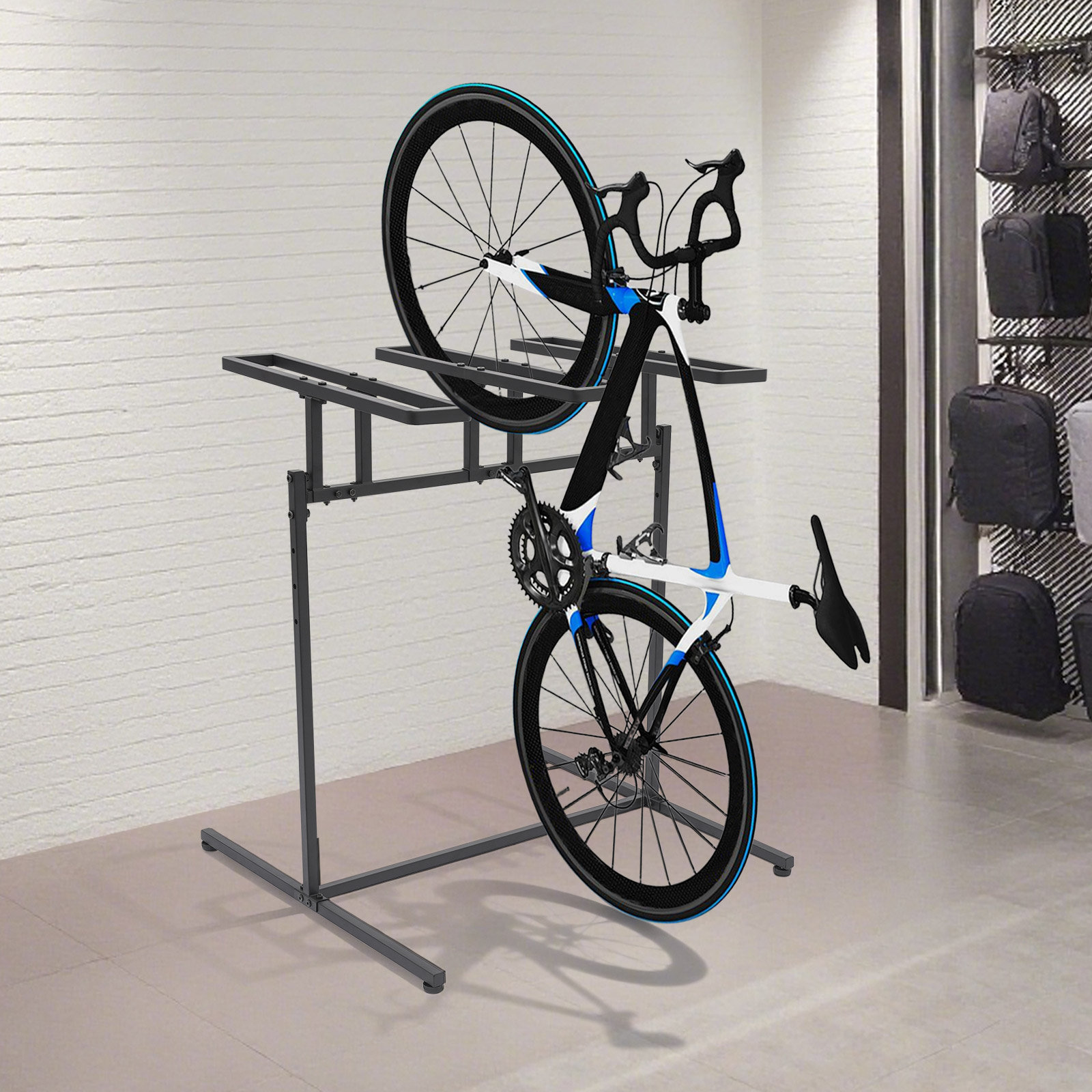 Latitude Run® 3-Slot Bike Stand Adjustable Height Bicycle Parking Rack ...