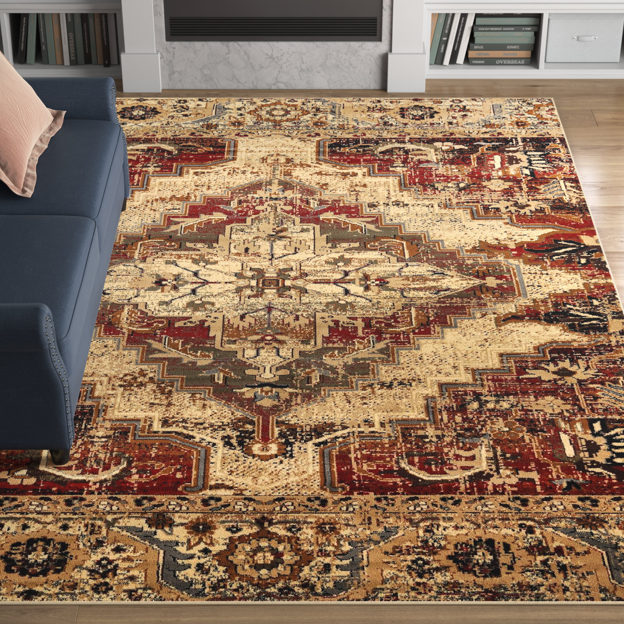 Langley Street® Alameda Oriental Burgundy/Beige/Green/Gray Area Rug ...