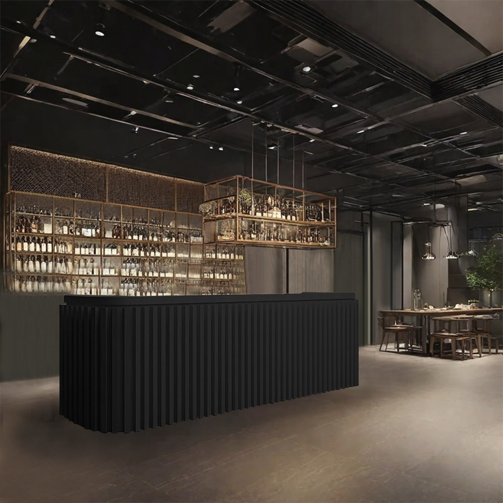 Latitude Run® Bar Counter with Wine Storage and Locking Drawer, No ...