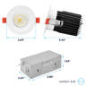 LUXRITE 3 In. LED Regressed Canless Spotlight + Round White Trim, 5CCT ...